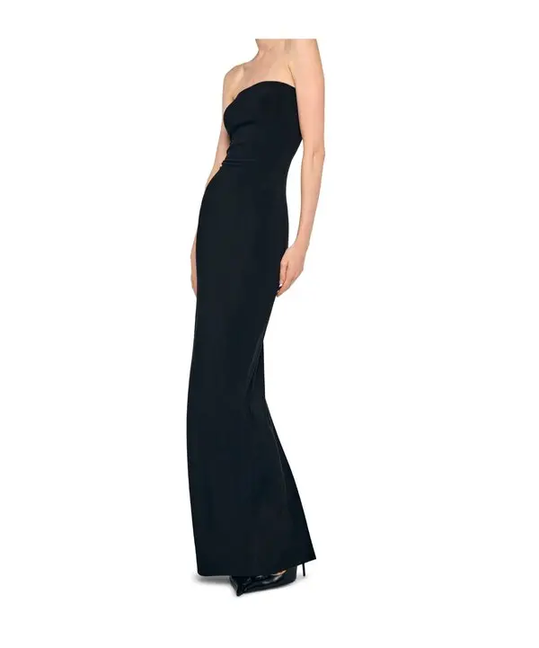 Norma Kamali Strapless Maxi Dress With Back Slit - Black