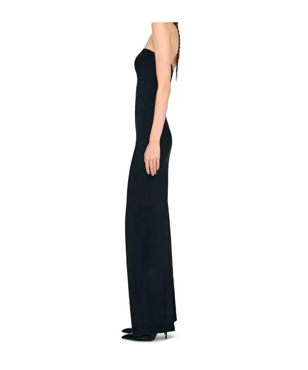 Norma Kamali Strapless Maxi Dress With Back Slit - Black
