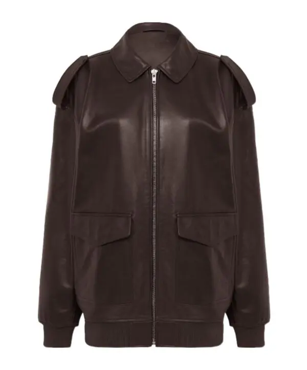 THE FRANKIE SHOP Viper Oversized Jacket - Brown