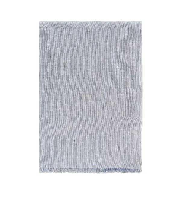 Brunello Cucinelli Fringed Linen Scarf - Gray