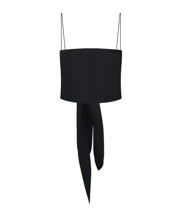 FORTE_FORTE Bustier Top With Back Tie Detail - Black