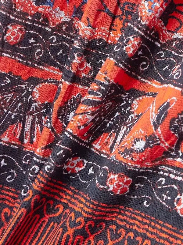 Ulla Johnson Printed Tiered Midi Dress With Belt