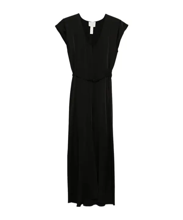 FORTE_FORTE V-neck Short-sleeve Maxi Dress With Tie Belt