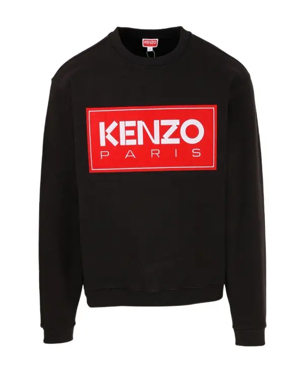 Kenzo Logo Patch Crewneck Sweatshirt - Black