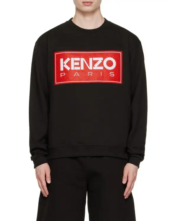 Kenzo Logo Patch Crewneck Sweatshirt - Black