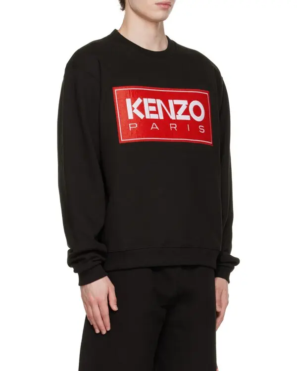 Kenzo Logo Patch Crewneck Sweatshirt - Black