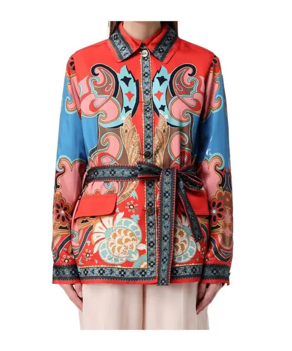 Etro Paisley Printed Belted Jacket - Multicolor