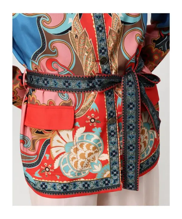 Etro Paisley Printed Belted Jacket - Multicolor