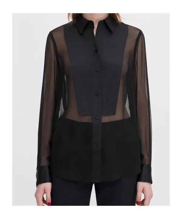 Filippa K Sheer Silk Tuxedo Shirt