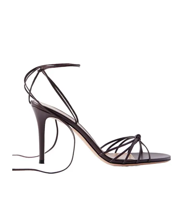 GIANVITO ROSSI Gwyneth 85 High Heel Leather Sandals - Black