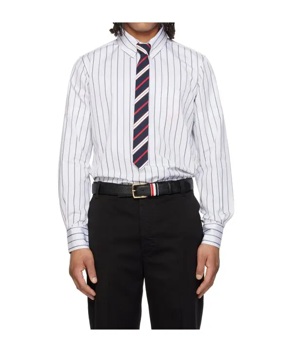 Thom Browne Stripe Poplin Shirt - Medium Gray