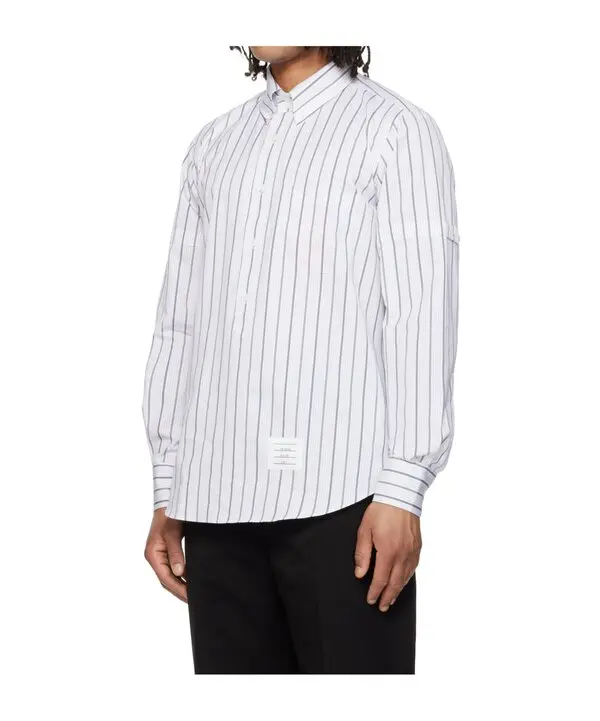 Thom Browne Stripe Poplin Shirt - Medium Gray