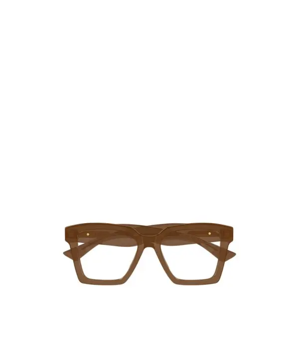 Bottega Veneta Square Frame Full Rim Eyeglasses - Brown
