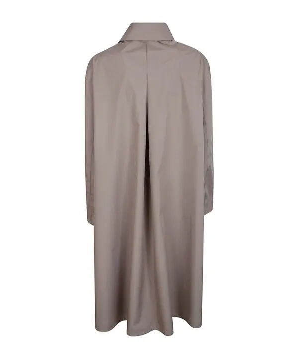 Herno Concealed-fastening Pleated Coat - Gray