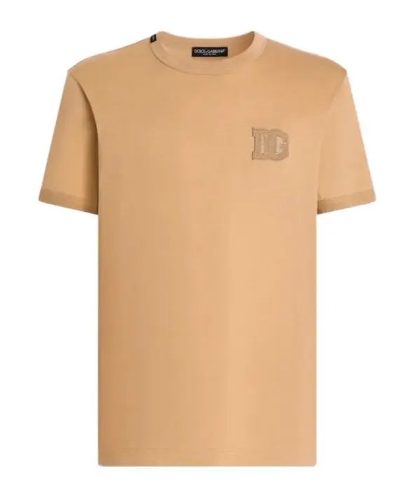 Dolce & Gabbana Dolce Gabbana Embroidered Logo T-shirt - Beige