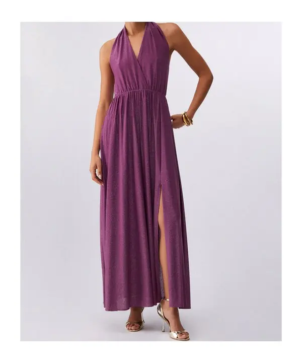 Liu Jo V-neck Maxi Dress With Side Slit