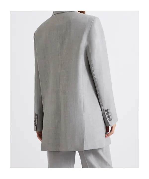 Marella Double-breasted Wool And Silk Grisaille Blazer