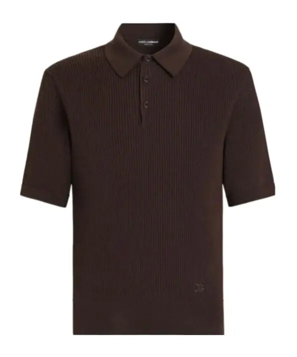 Dolce & Gabbana Dolce Gabbana Ribbed Polo Knitted Top