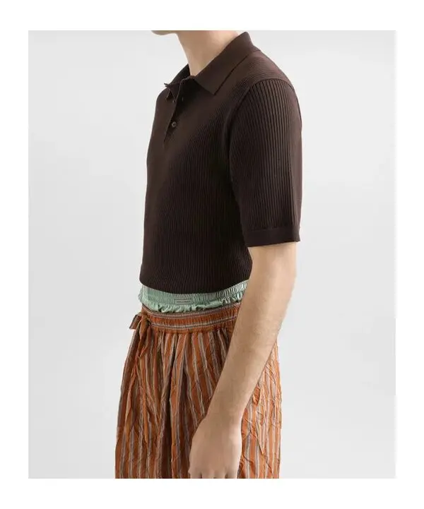 Dolce & Gabbana Dolce Gabbana Ribbed Polo Knitted Top