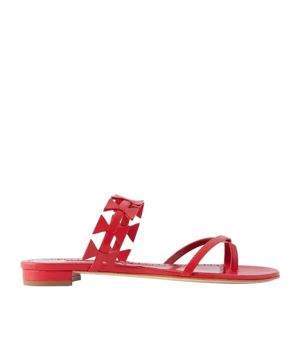 Manolo Blahnik Maura Leather Sandals