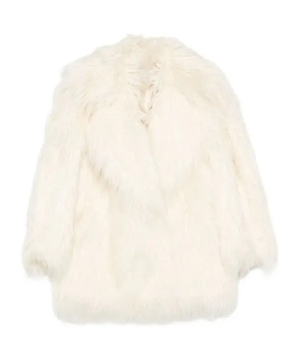 THE FRANKIE SHOP Liza Short Faux Fur Coat - Off White