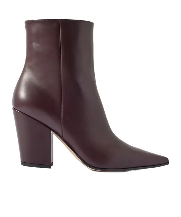 GIANVITO ROSSI Keinna 85 Leather Ankle Boots - Black