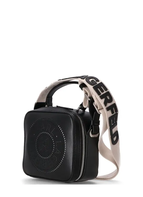 Karl Lagerfeld Leather Zippered Shoulder Bag