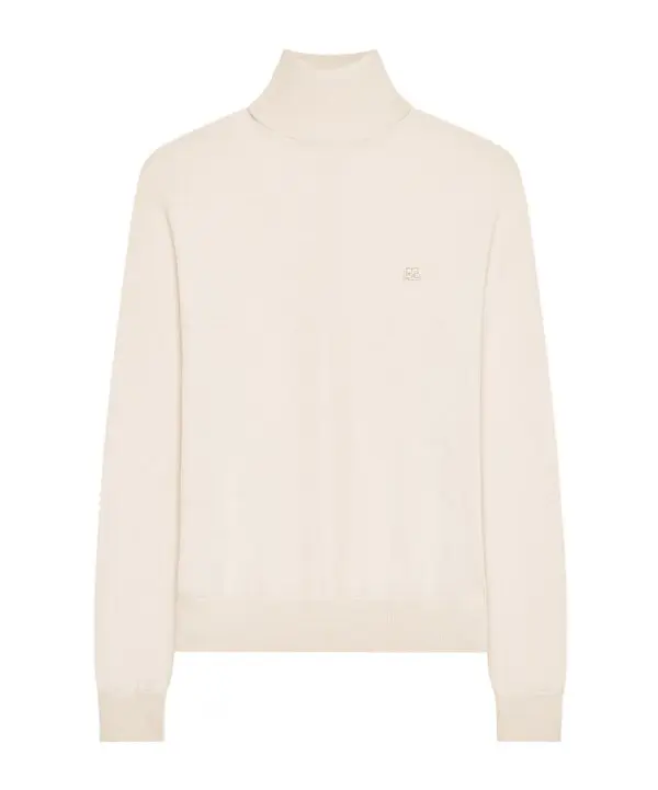 COURREGES High Neck Long Sleeve Sweater - Light Sand