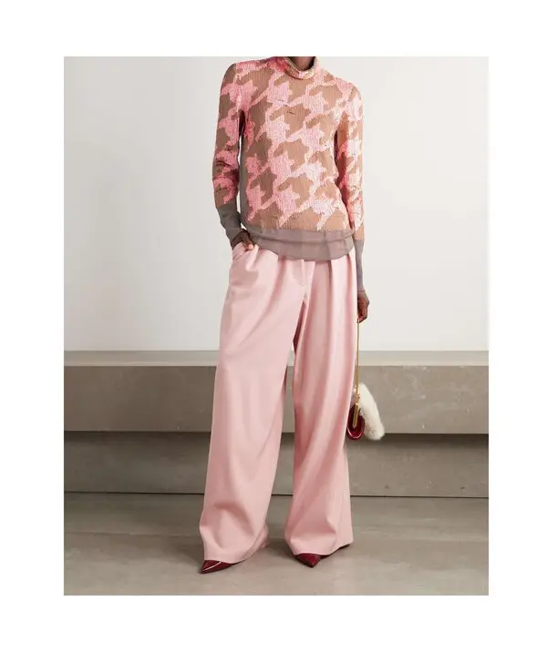 Dries Van Noten Long Sleeve Houndstooth Sequin Shirt