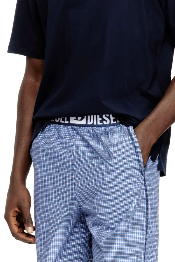 DIESEL® Logo-detail Check-pattern Pajama Set