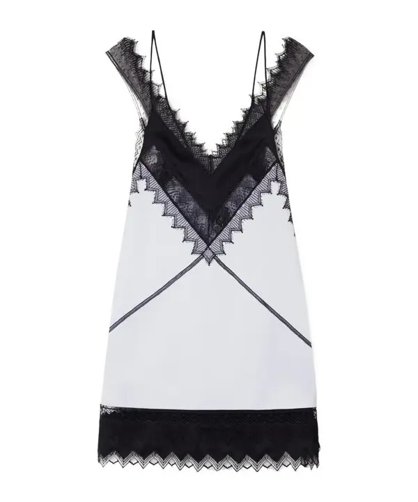 TOM FORD Lace-trimmed Wool And Silk-blend Mikado Mini Dress - White