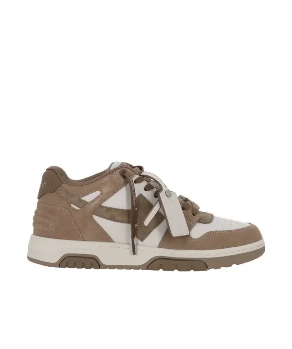 Off-White Round Toe Lace-up Sneakers