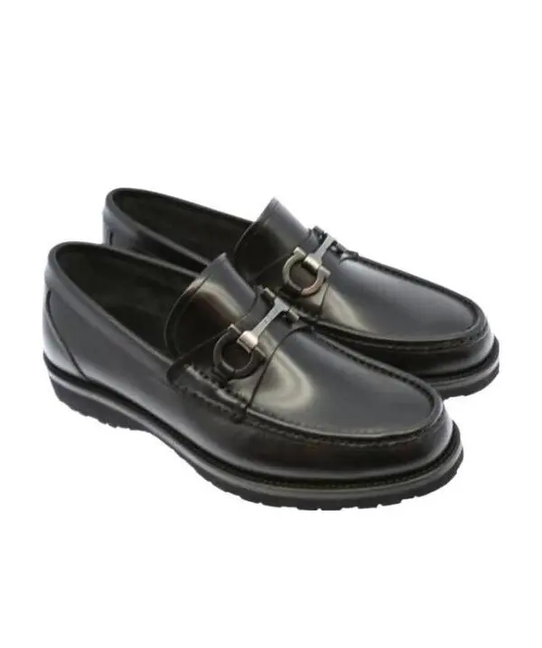FERRAGAMO Pueblo Series Loafers With Horsebit Detail - Black