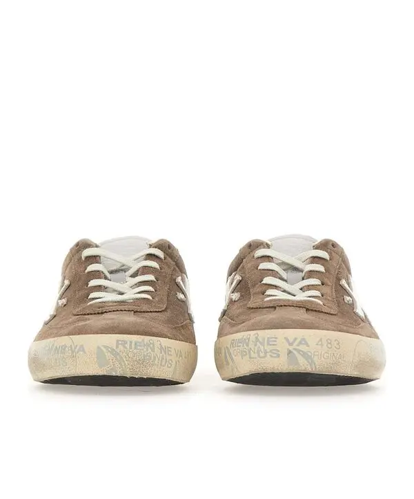 Premiata Lace-up Round Toe Sneakers - Nude
