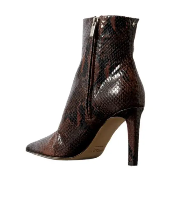 JIMMY CHOO Snake-effect Leather Ankle Boots