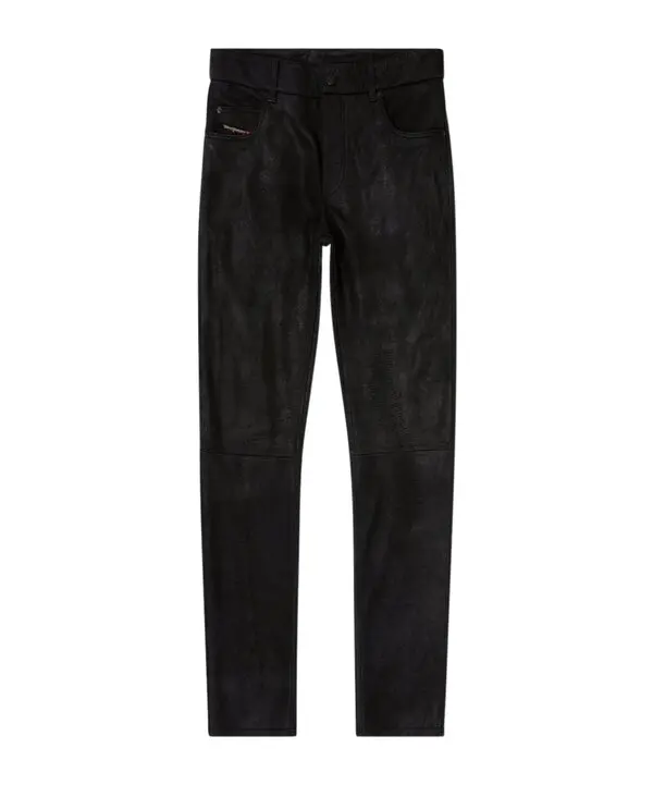 DIESEL® Five-pocket Leather Trousers