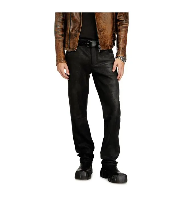 DIESEL® Five-pocket Leather Trousers