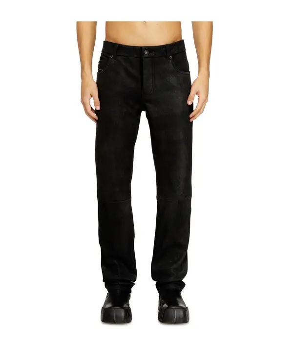 DIESEL® Five-pocket Leather Trousers
