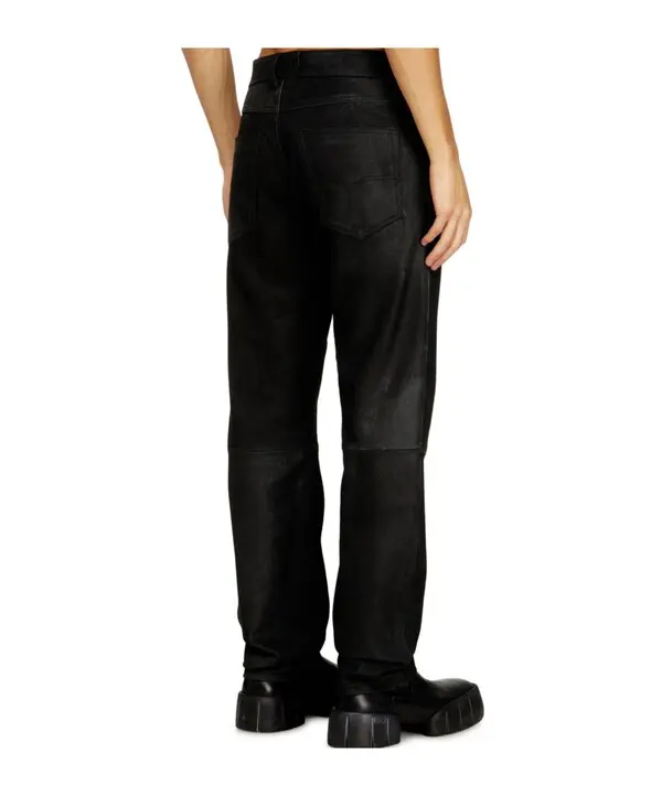 DIESEL® Five-pocket Leather Trousers