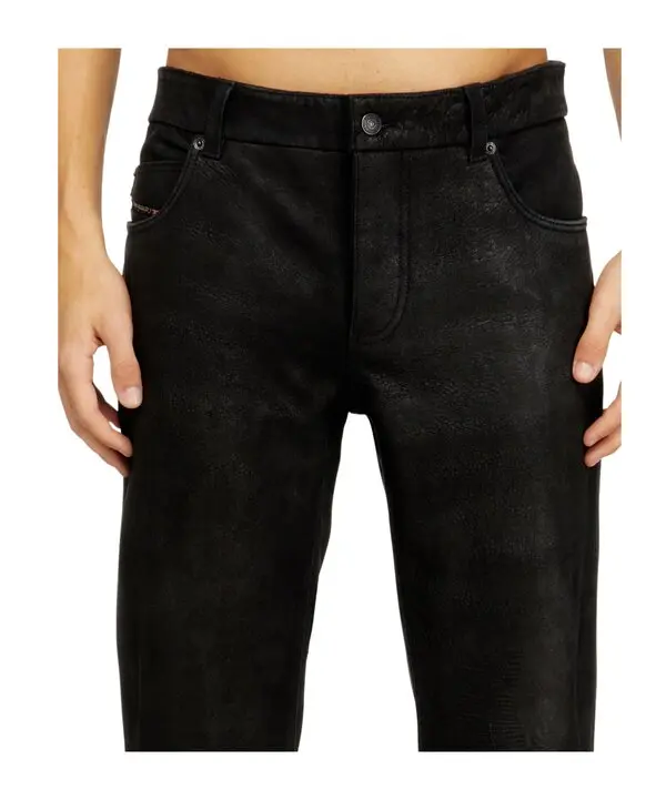 DIESEL® Five-pocket Leather Trousers