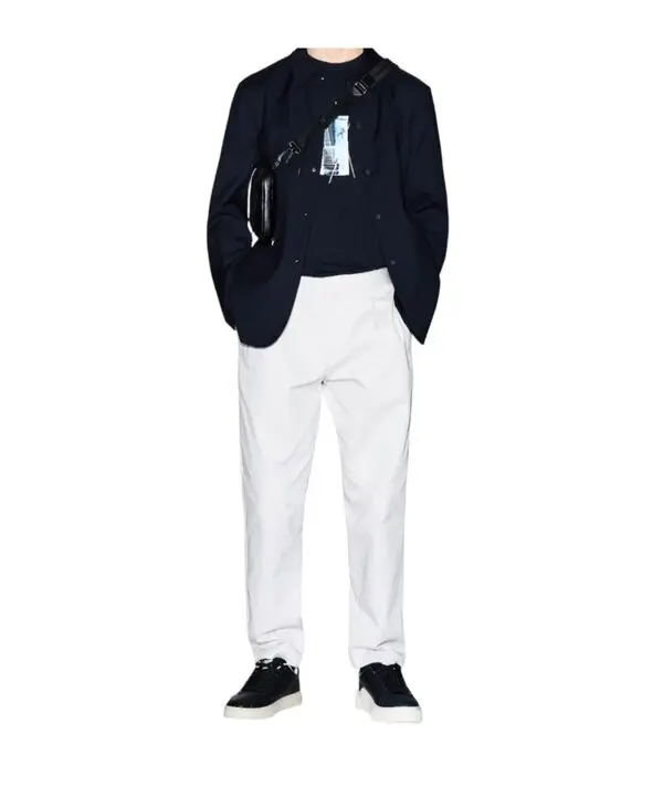 Armani Exchange Long-sleeved Casual Jacket With Classic Collar