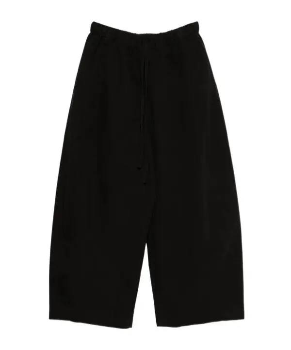 ENTIRE STUDIOS Drawstring Cropped Culottes Trousers - Black