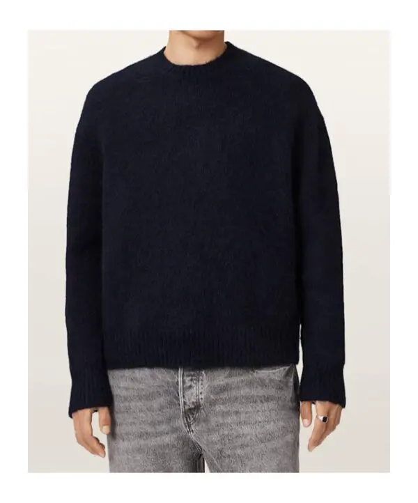 ALLSAINTS Coby Oversized Wool Blend Sweater - Dark Blue