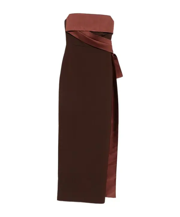 Roland Mouret Bow-detail Bustier Dress - Brown Bow