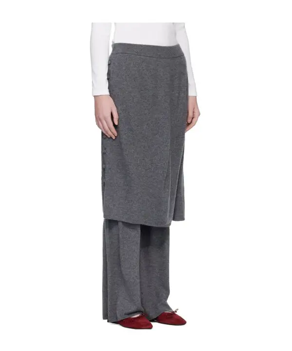 LISA YANG The Payton Trousers Rib-knit Wide Leg Pants