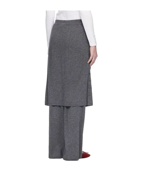 LISA YANG The Payton Trousers Rib-knit Wide Leg Pants