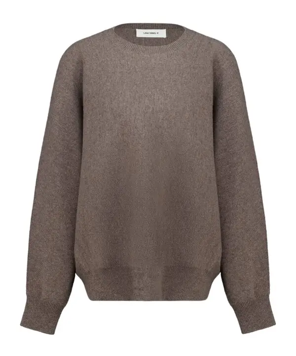 LISA YANG Double Face Sweater With Round Neck And Ribbed Cuffs - Gray