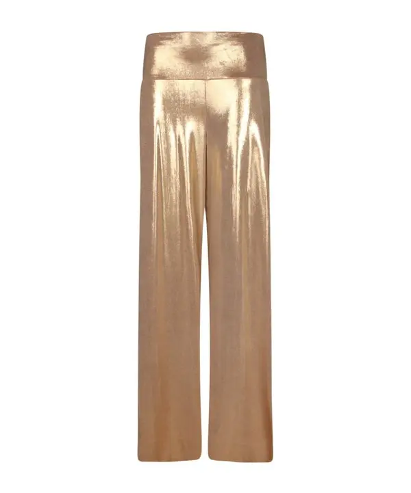 Norma Kamali Metallic Wide-leg Pants