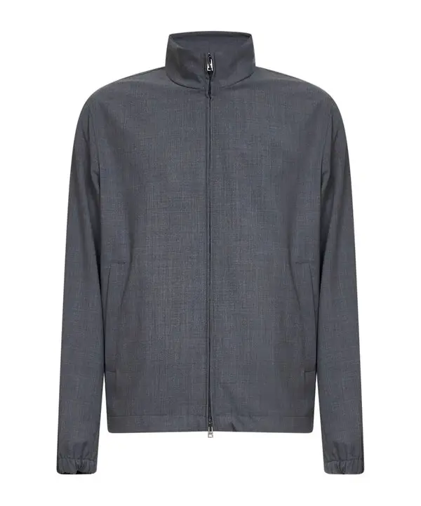 Herno High Neck Zip-up Jacket - Gray