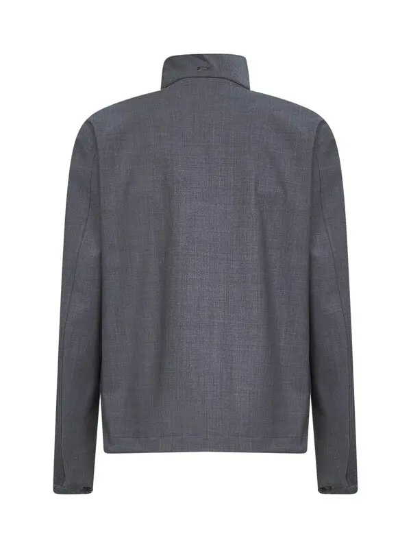Herno High Neck Zip-up Jacket - Gray